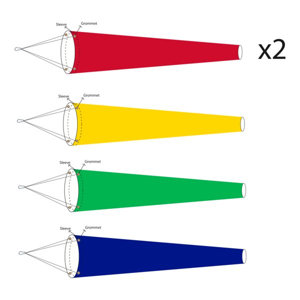 Beach Warning Lightweight Windsocks | The Custom Windsock Co.